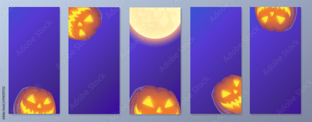 Happy Halloween stories template for phone. Business card with ...