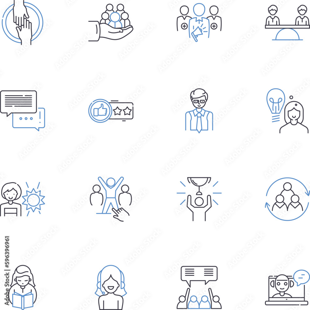 Syndicate briefing line icons collection. Strategy, Intelligence ...