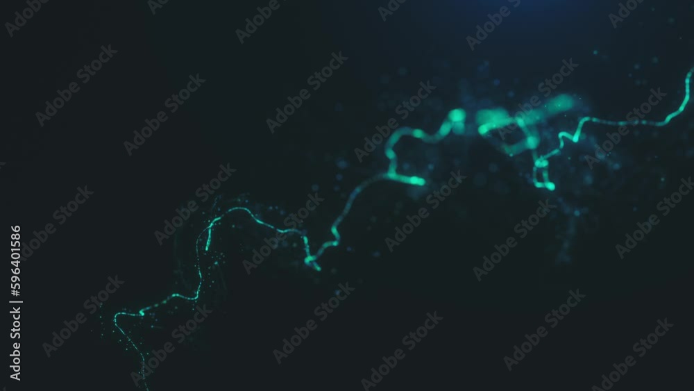 3d Glowing Distorted Light String/ 4k animation of an abstract 3d ...