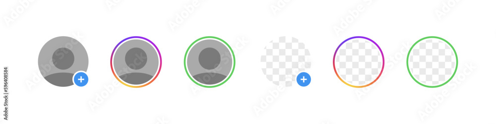 Instagram stories badge vector set. Insta round shape frame of story ...