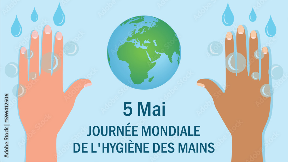Vecteur Stock Banner for world international hand hygiene day, the 5 ...