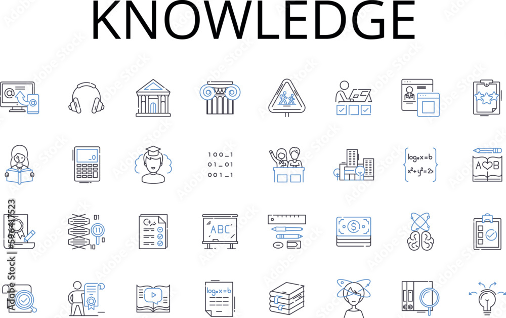 Knowledge line icons collection. Wisdom, Expertise, Awareness ...