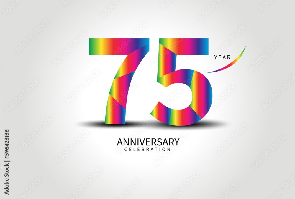 75 Year Anniversary Celebration Logo colorful vector, 75 Number Design ...