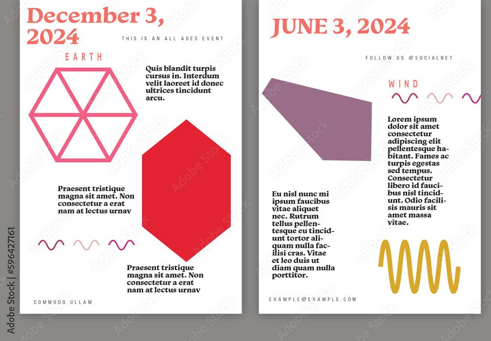 Flyer A4 With Simple Geometric Shapes Minimal Event Template Stock ...