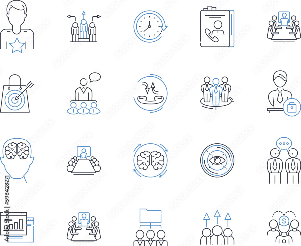 Combined effort line icons collection. Collaboration, Unity, Synergy ... Combined effort line icons collection. Collaboration, Unity, Synergy ...