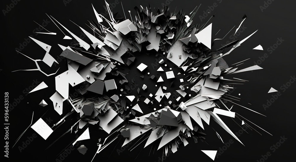 abstract black and white background, image destruction Stock ...