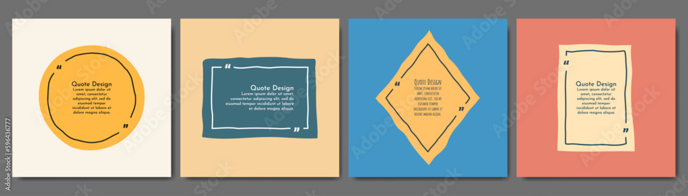 Vector minimalist quote banners set. Quote frames blank template set ...