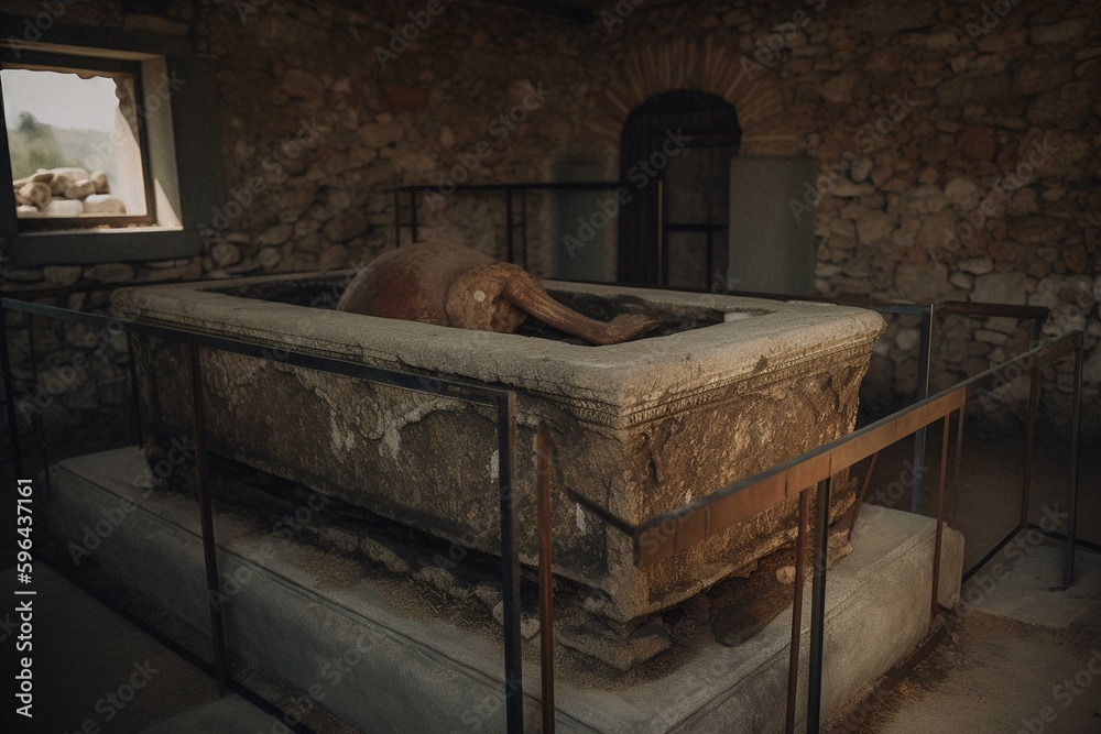 ภาพประกอบสต็อก Old Macedonian burial site of King Philip in Vergina ...