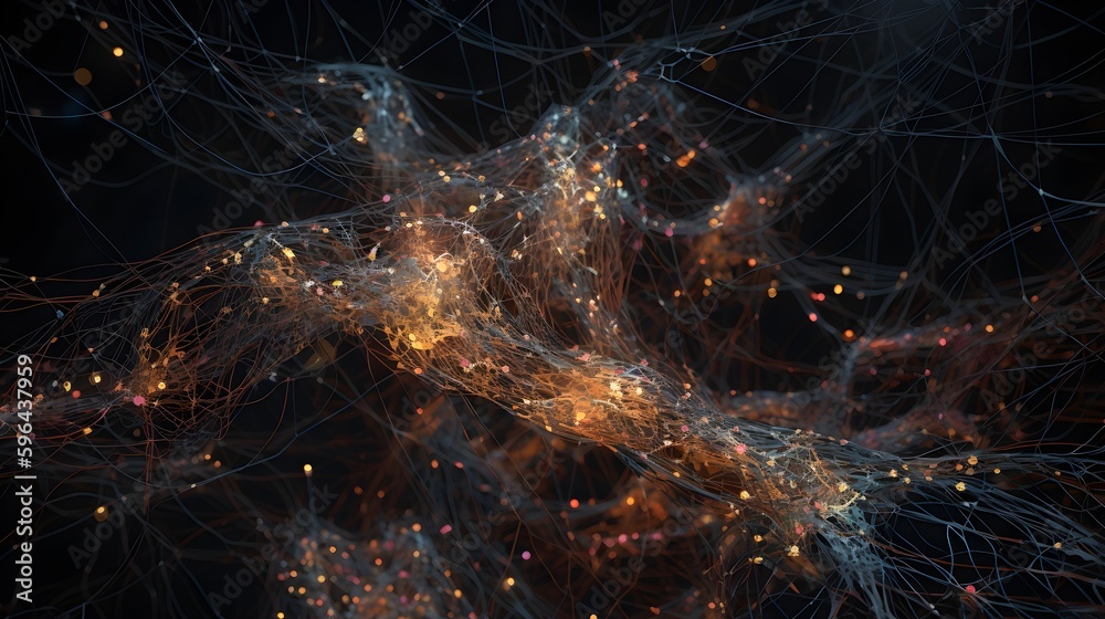 Representation Of A Neural Network Of An Artificial Intelligence Abstract Background Wallpaper