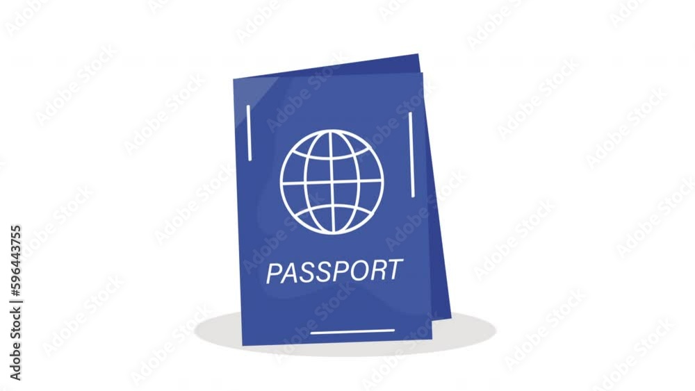 passport identification document travel animation Stock Video | Adobe Stock