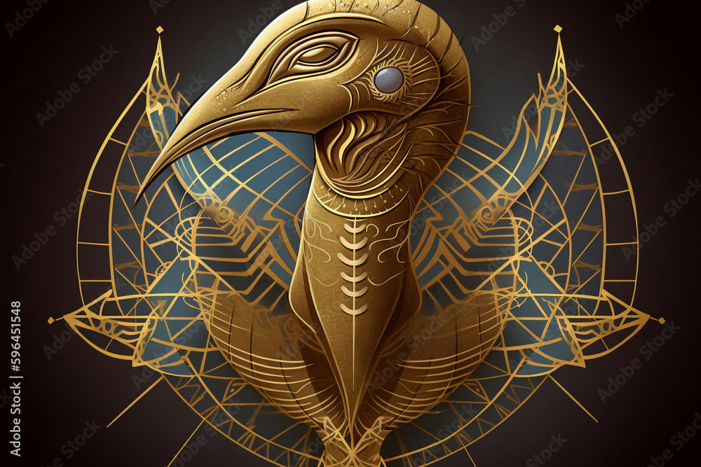 AI-Generated Psychedelic Illustrated Figure inspired by Egyptian God ...