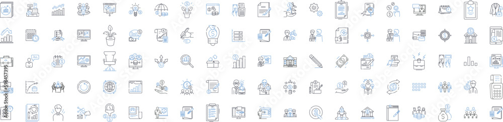 Agile Management Line Icons Collection Collaboration Iterative Scrum