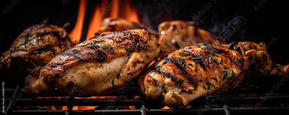 Grilled Chicken on the Grill - Food Photography for Restaurant Menus ...
