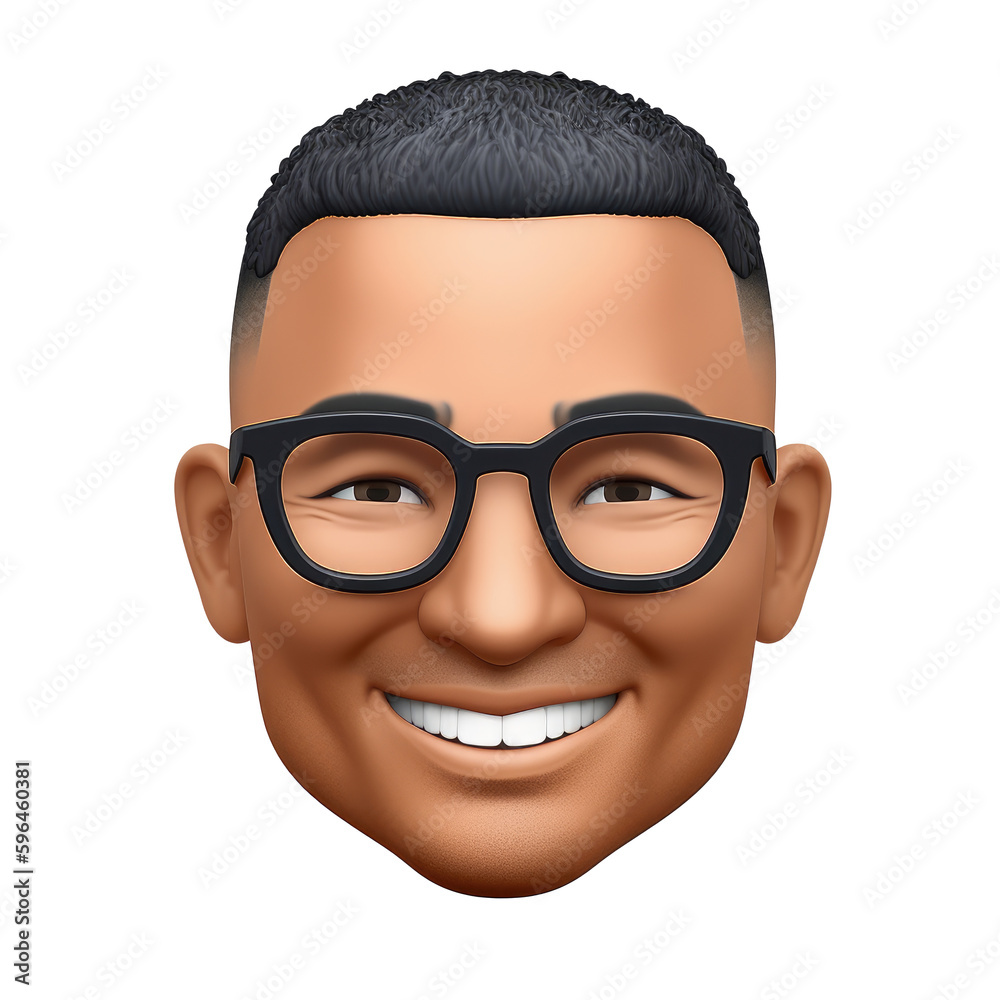 Memoji happy man on transparent background. PNG, ai Stock Illustration ...