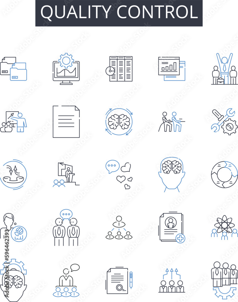 Quality control line icons collection. Circuit, Voltage, Generator ...