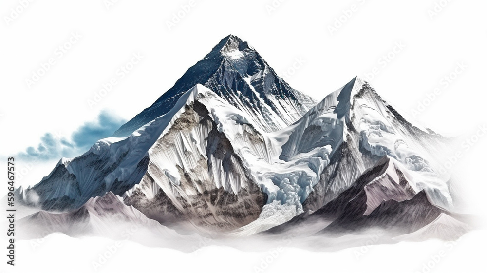 Mount Everest isolated on white background. Generative AI Stock ...