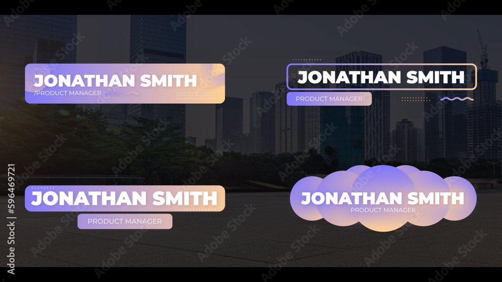 Soft Gradient Lower Thirds Stock Template | Adobe Stock