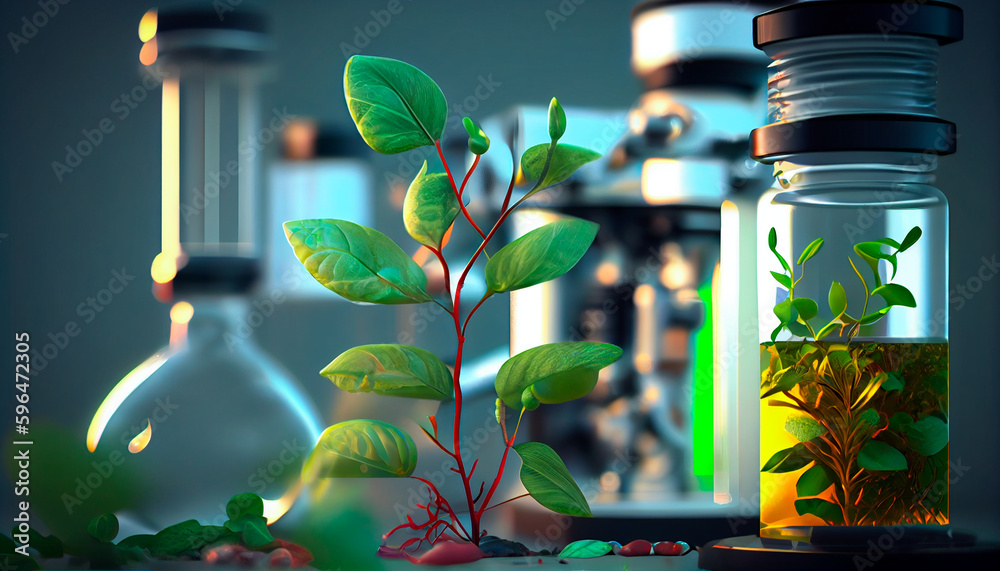Biology laboratory nature and science, plant and environmental study ...