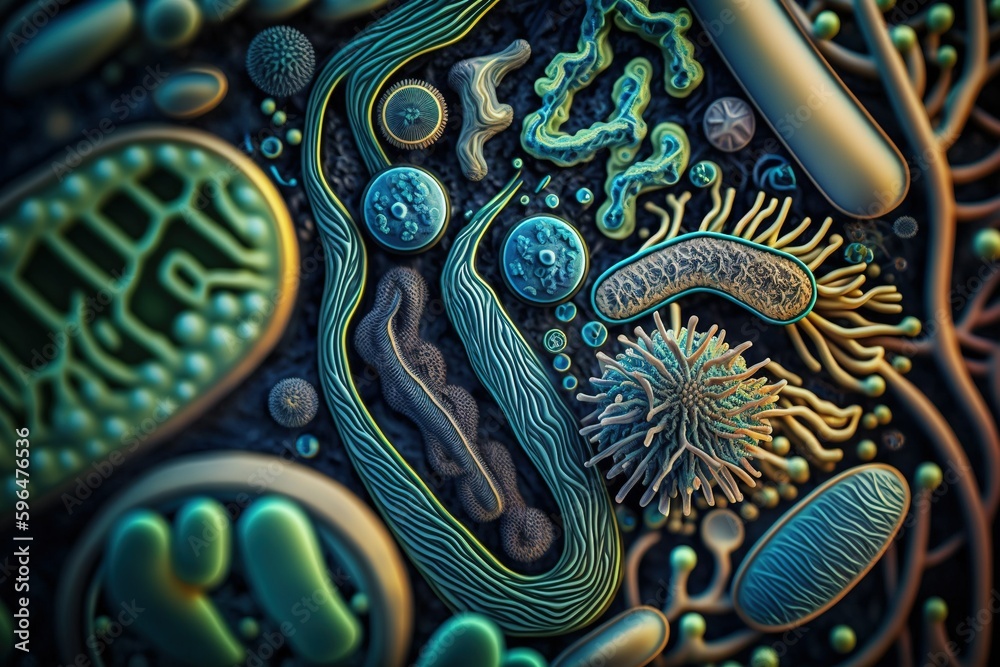 Probiotics Bacteria . Biology, Science Microscopic medicine. Digestion ...