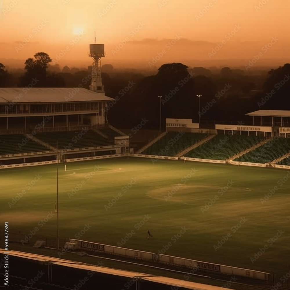 Sports stadium top down overhead Aerial in Forrest park. Green grass ...
