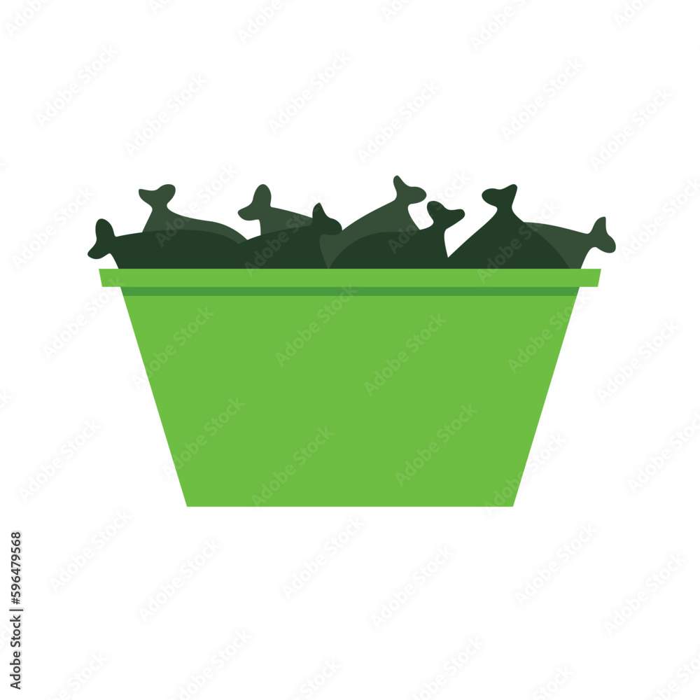 Full skip bin icon. Clipart image isolated on white background Stock ...