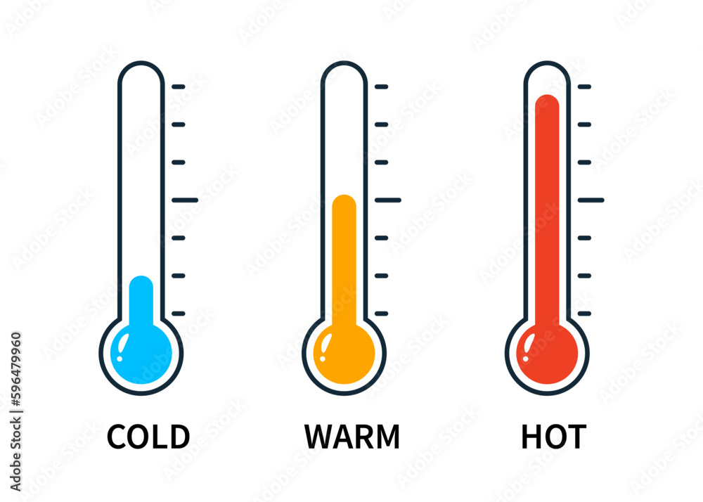 Cold Warm Hot Thermometer Icon Clipart Image Isolated On White