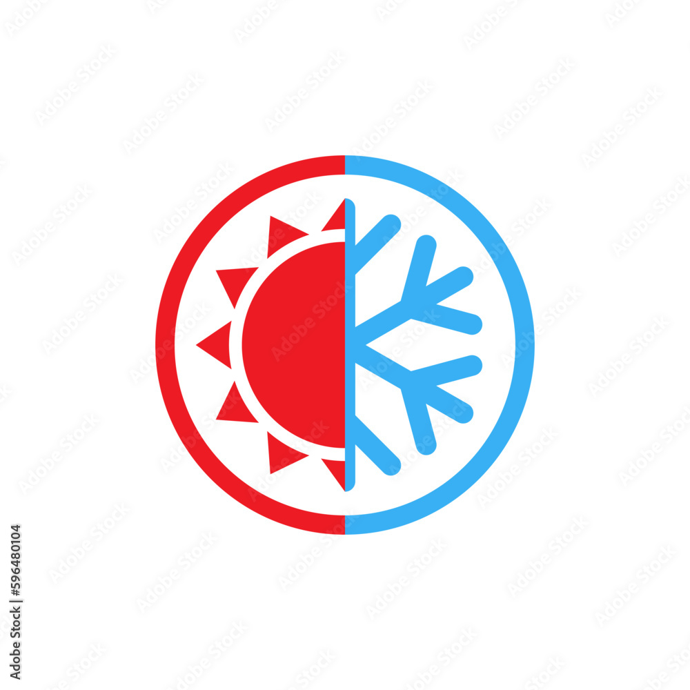 Hot vs Cold icon. Clipart image isolated on white background Stock ...