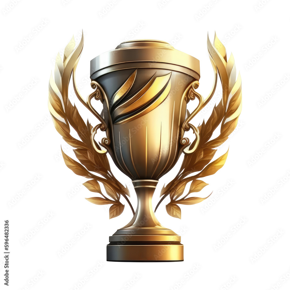 Golden sports cup on transparent background. PNG, ai Stock Illustration ...