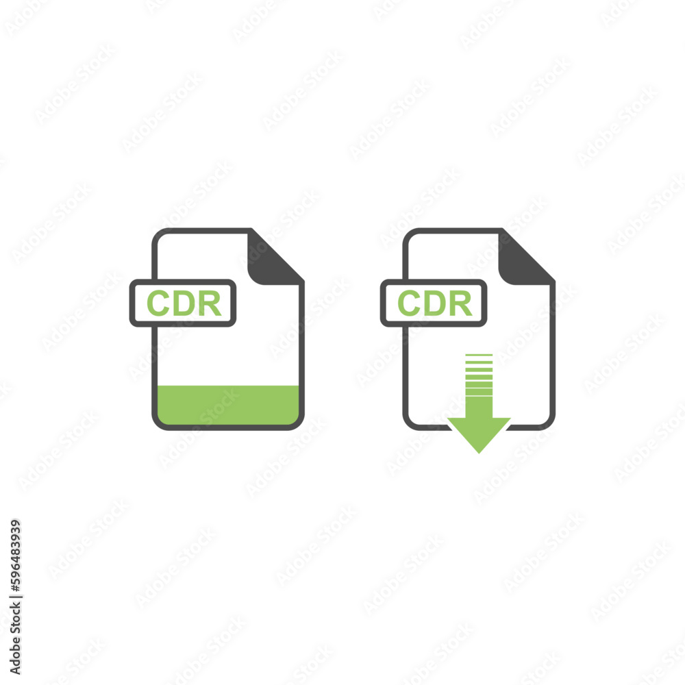 CDR Format Download Icon - Format Extension File Icon Vector ...