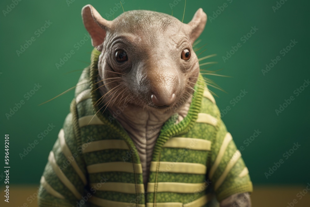 Anthropomorphic Armadillo dressed in human clothing. Humanized animal ...