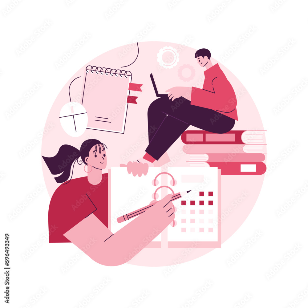 Revision week abstract concept vector illustration. Effective revision ...