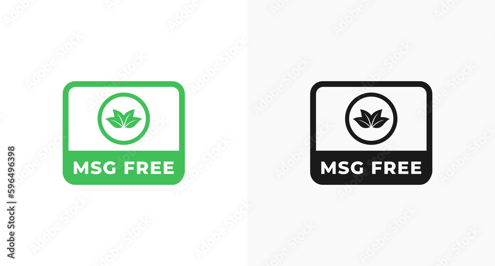 Vetor de MSG Free Label or MSG Free Mark Vector Isolated in Flat Style ...