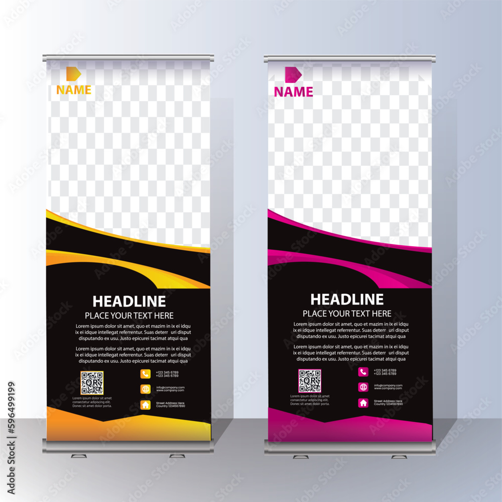 Roll Up Banner Signage Standee Template for Advertising and ...