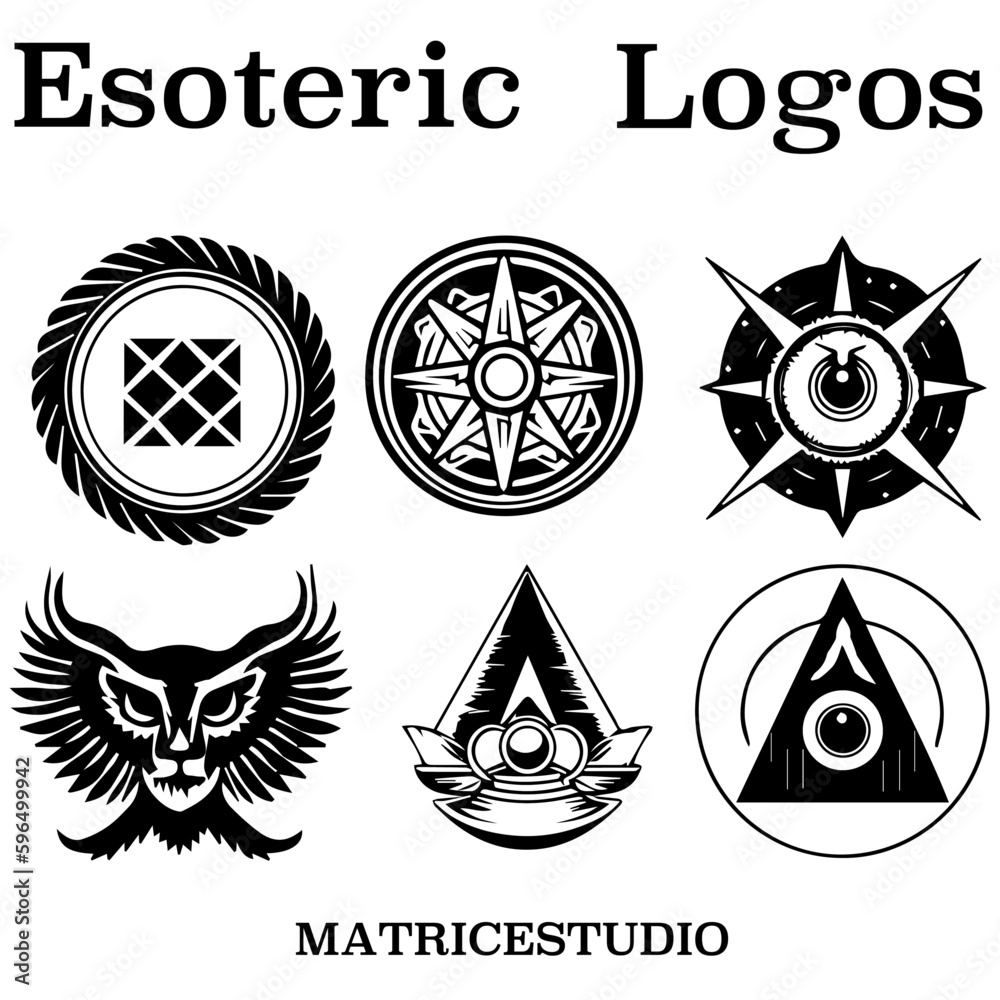 6 Esoteric Symbols that can be used as icon or logo. Stock Vector ...