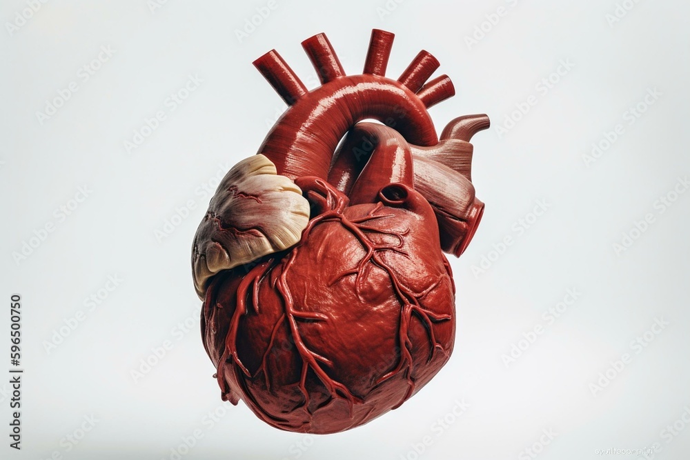 Realistic isolated image of a human heart on white background ...