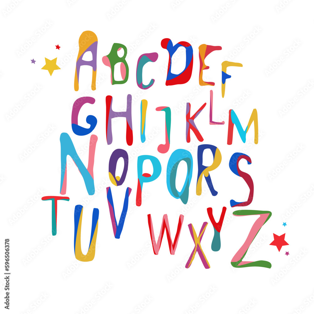 Comic style letttering font. Vector alphabet Stock Vector | Adobe Stock