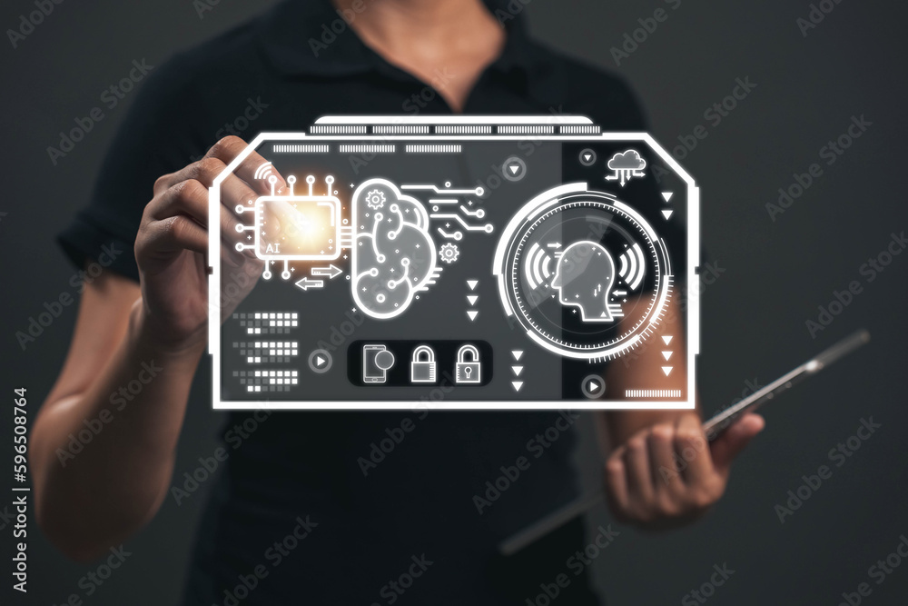 Chatbot chat with AI. Artificial intelligence. The concept of accessing ...