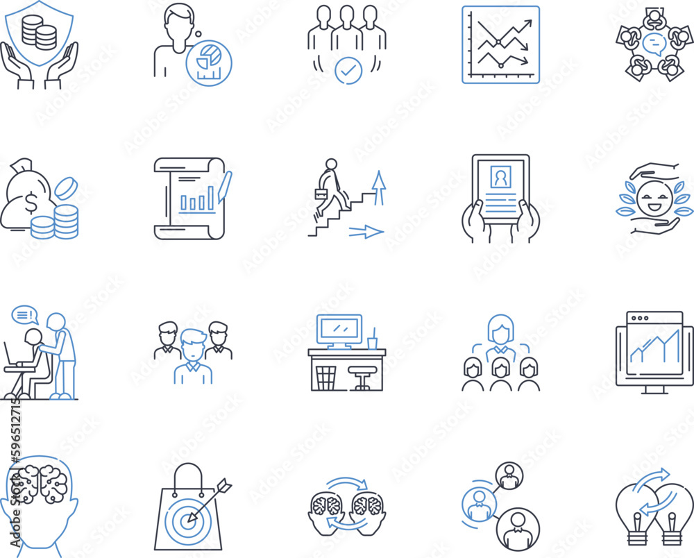 Policy line icons collection. Regulation, Governance, Directive ...