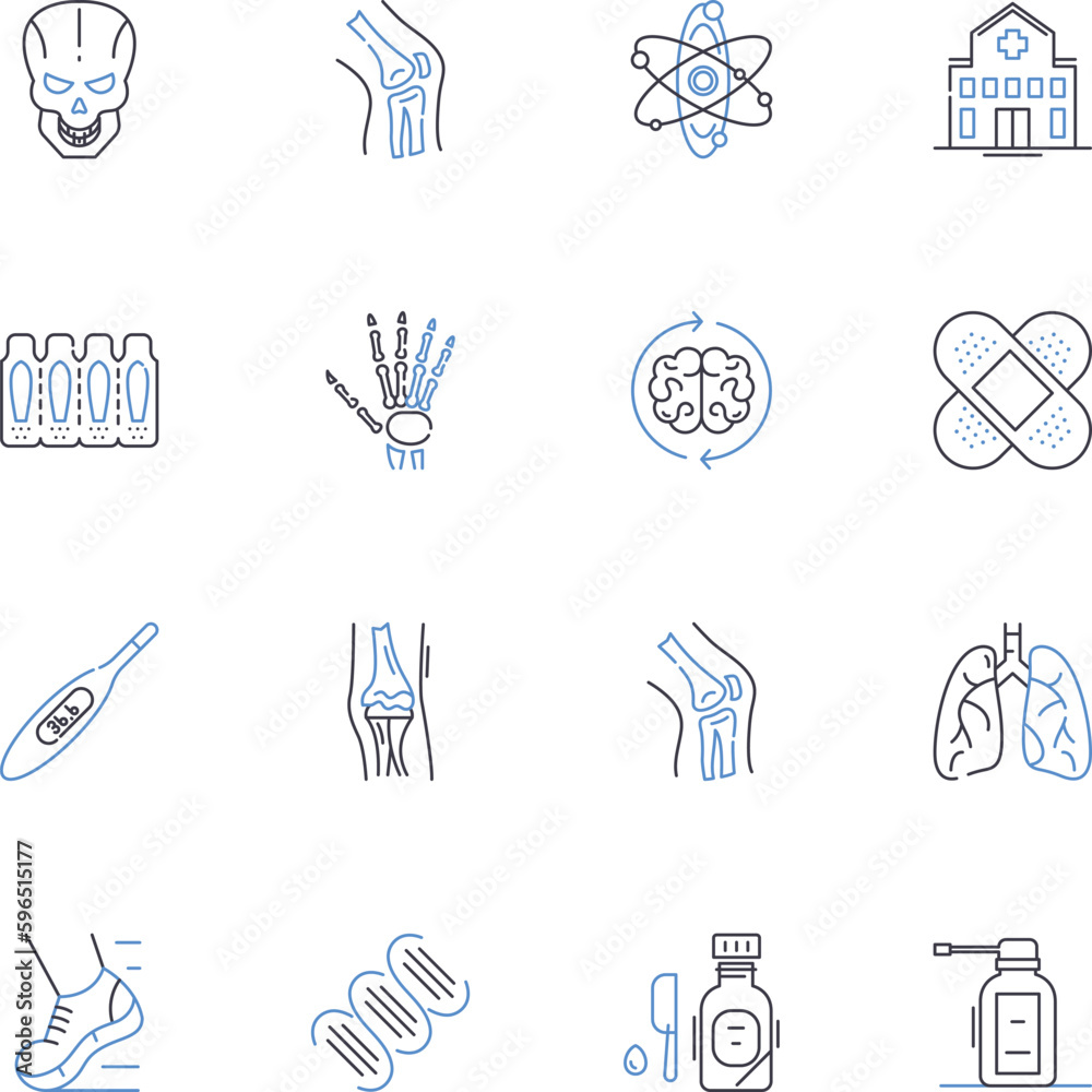 Speech therapy line icons collection. Aphasia, Dysphagia, Articulation ...