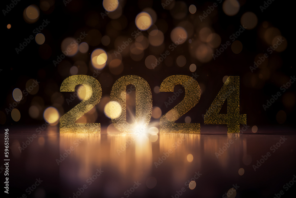 The word 2024, background with the word 2024, bokeh design with ...
