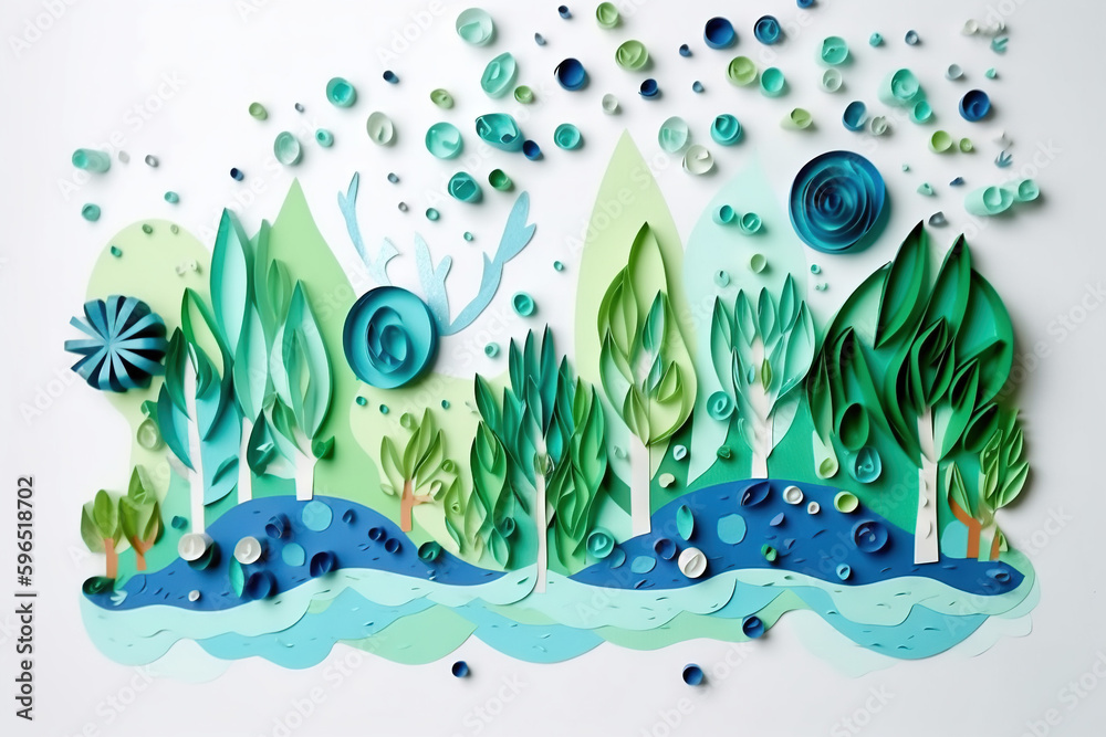 Paper Earth art, ecology, eco firendly, world water day, save ...