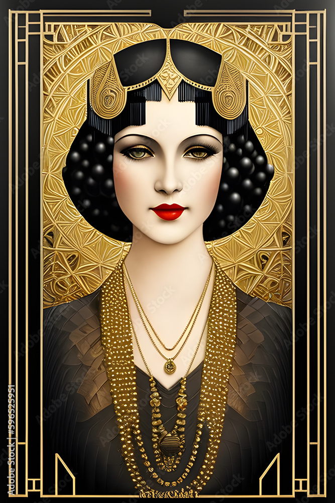 ai-generated illustration of a flapper woman from the 1920s Stock ...