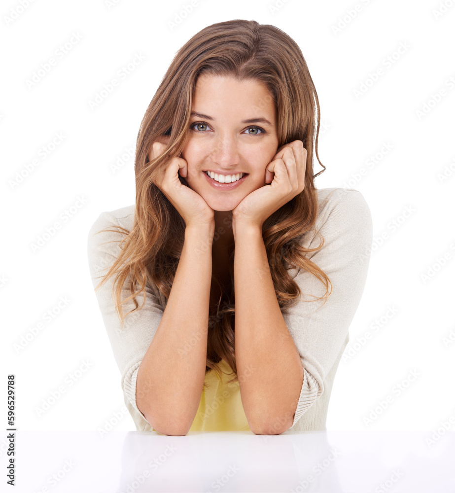 Face portrait, smile and beauty of woman isolated on a transparent png ...