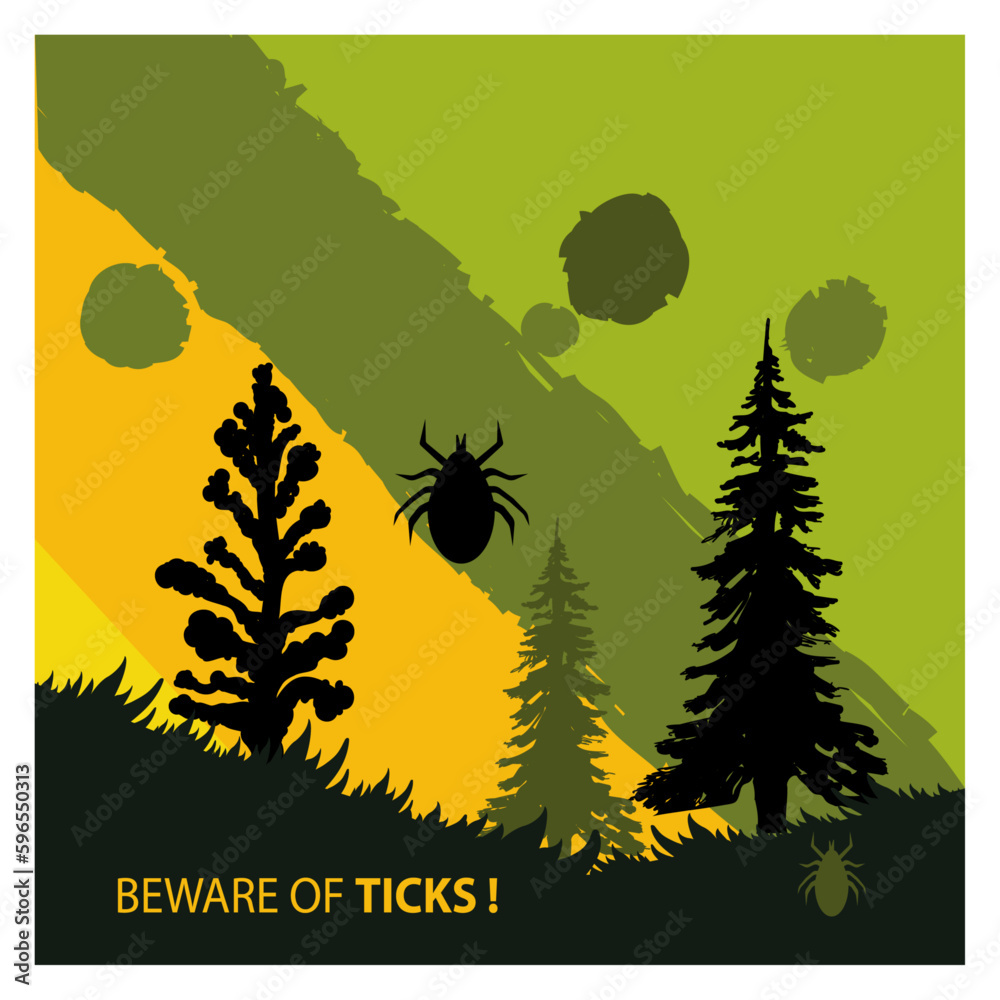 Beware of ticks warning signs to bite and infection insect virus for ...