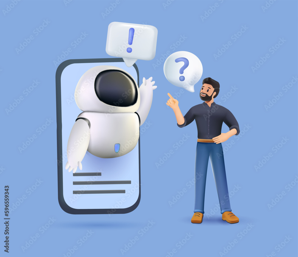 3D robot chatbot in smartphone voice application abstract concept 3D ... 3D robot chatbot in smartphone voice application abstract concept 3D ...