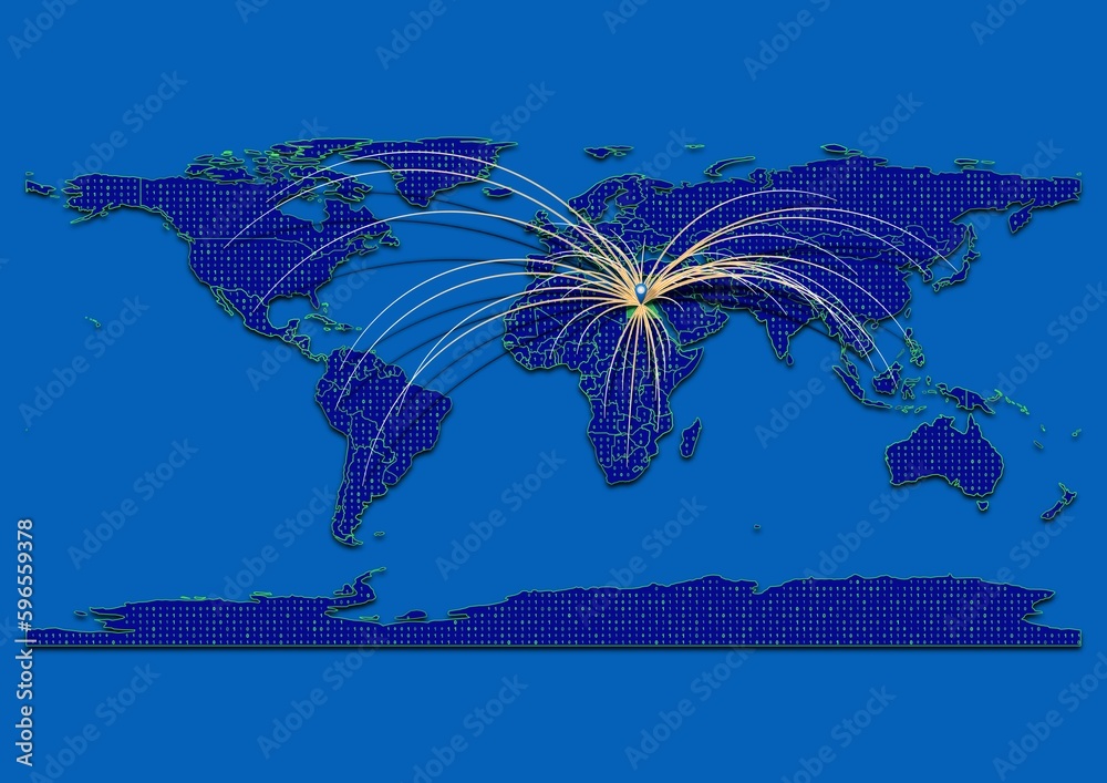 Vibrant, detailed map for Egypt emphasizing export, technology, trade ...