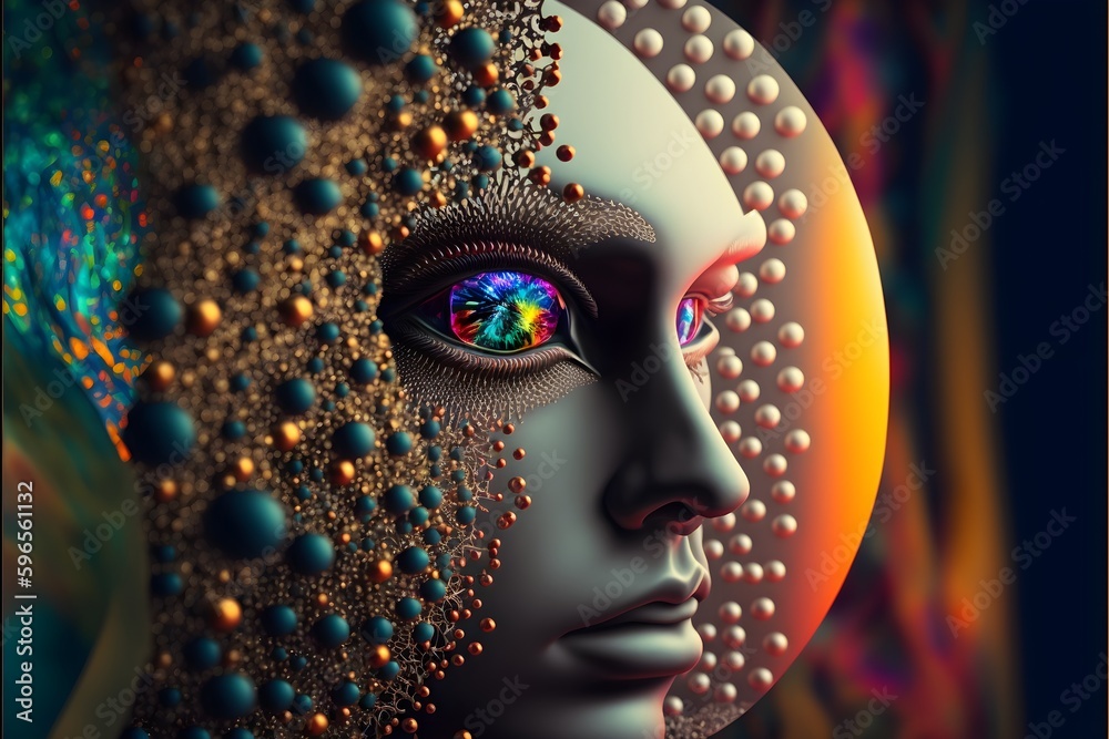 psychedelic experience vivid color iridescent reflective viewOctane ...