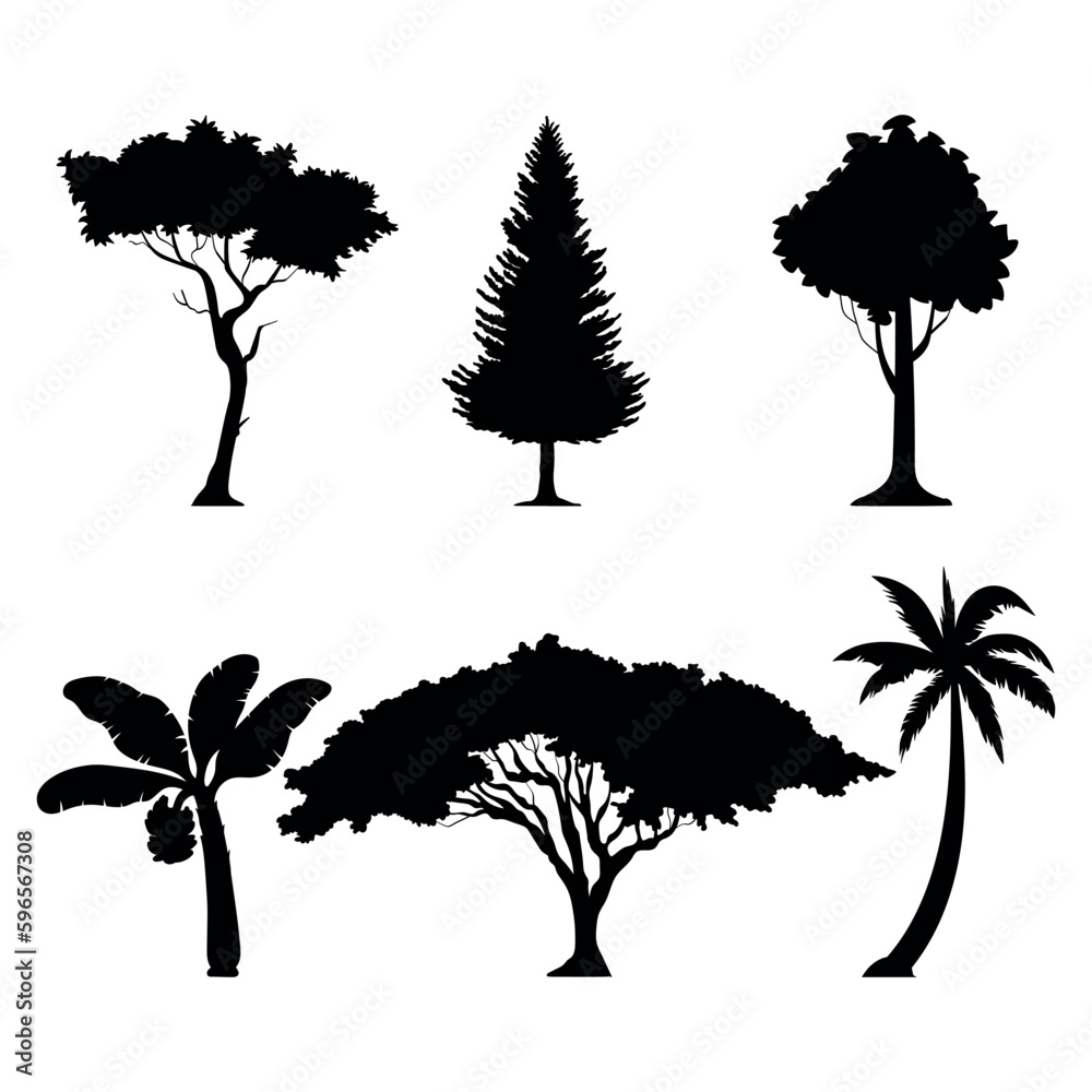 Poster tropical tree silhouette illustration – Tableau | Europosters