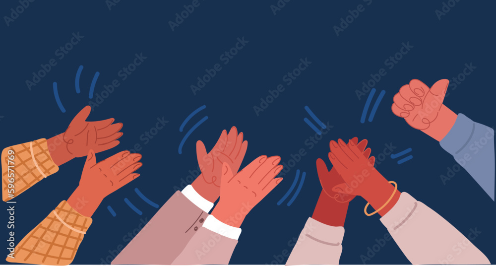 Cartoon vector illustration of applause and thumb up symbol Stock ...