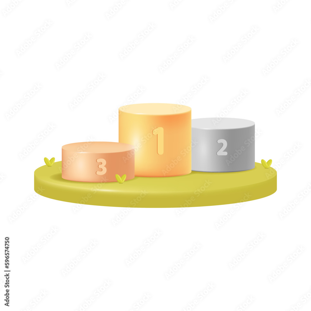 Winner podium 3d vector illustration. Golden, silver and bronze ...
